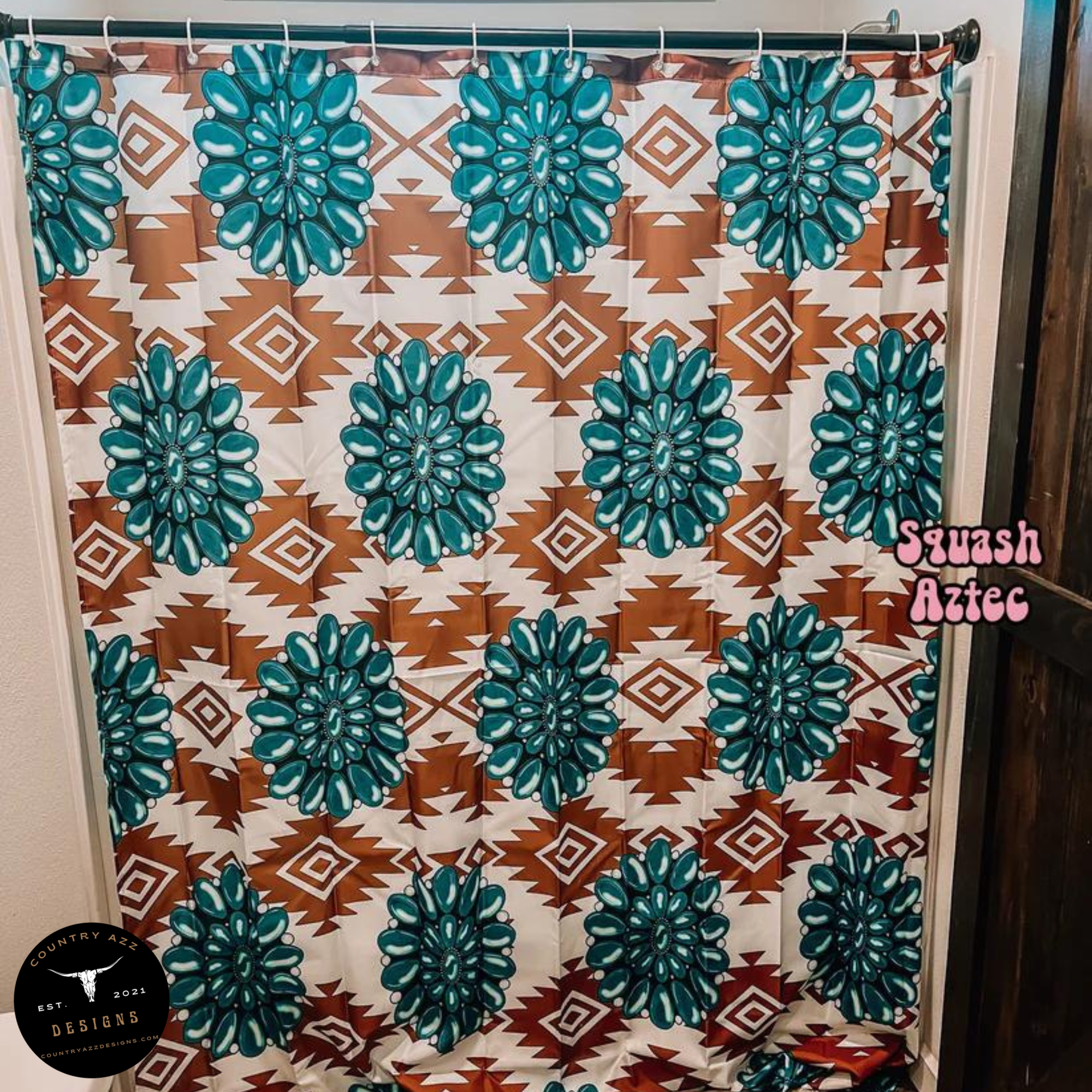 Squash Aztec Shower Curtain – Country Azz Designs