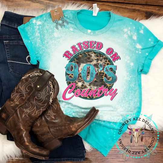 Bleached Raised on 90's Country Leopard – Country Azz Designs