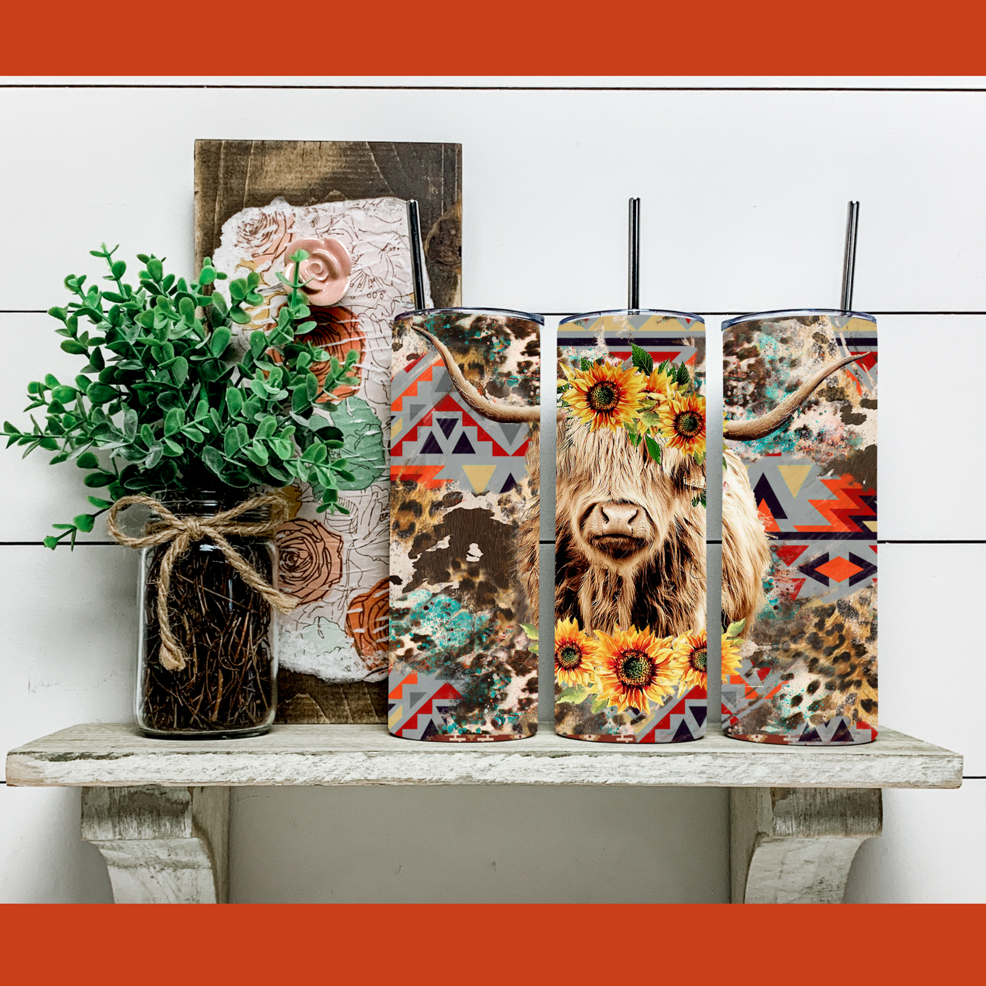 Aztec Highland Cow – Country Azz Designs
